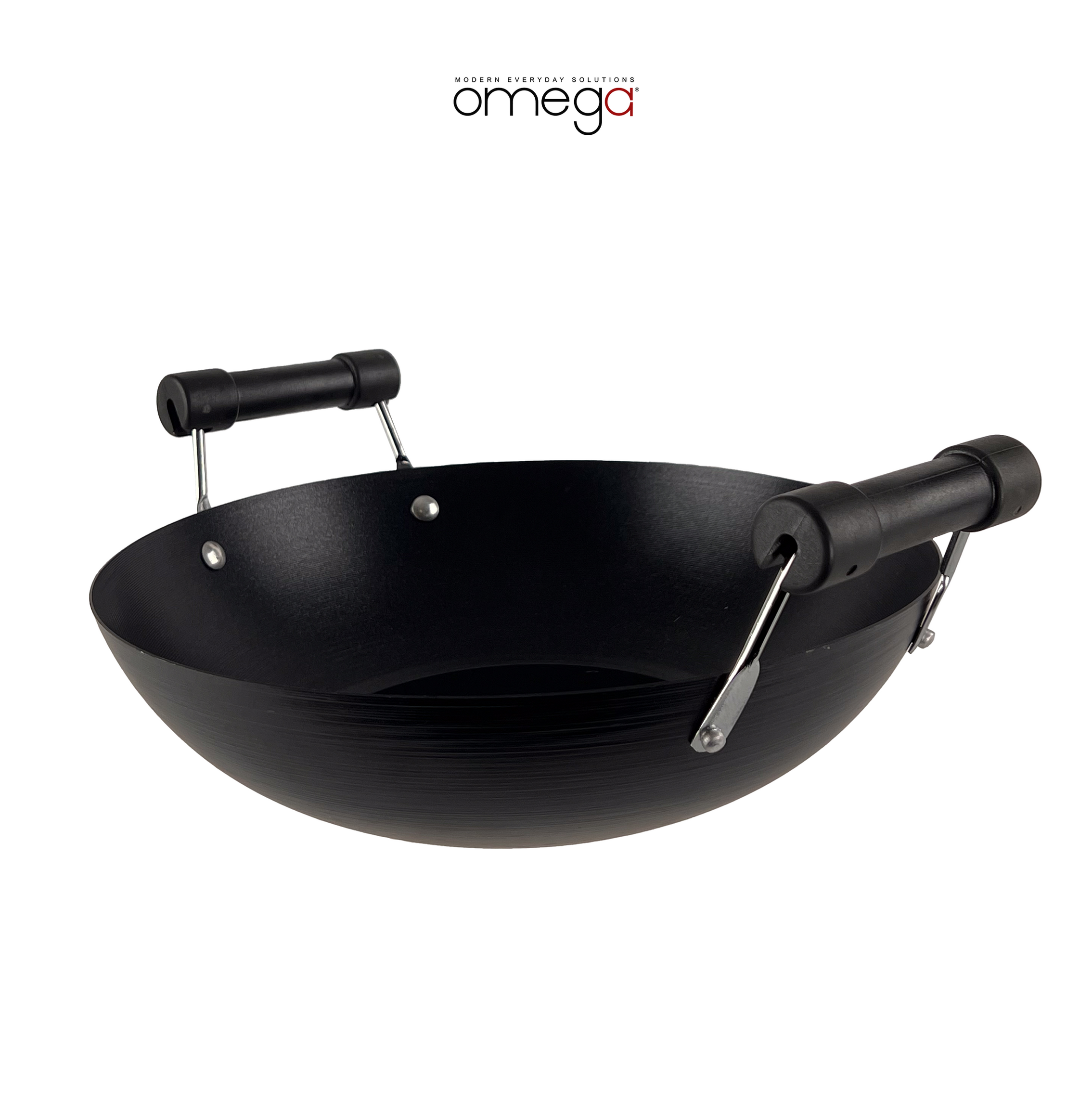 Marthy Non-Stick Carbon Steel Chinese Wok Deep Fry Pan with Bakelite ...